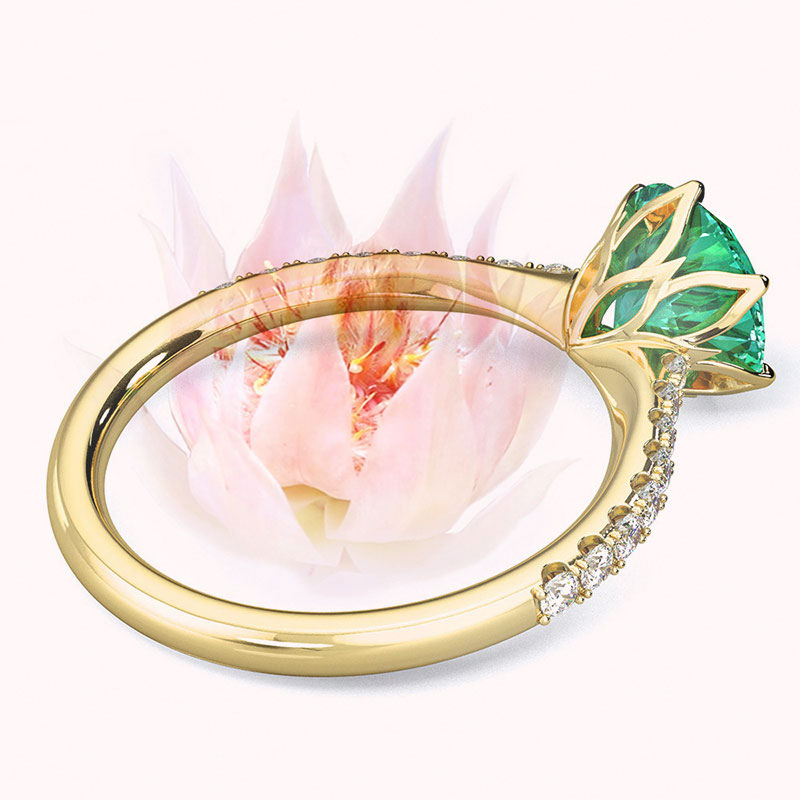 Green Diamond Yellow Gold Engagement Ring | Cape Diamonds