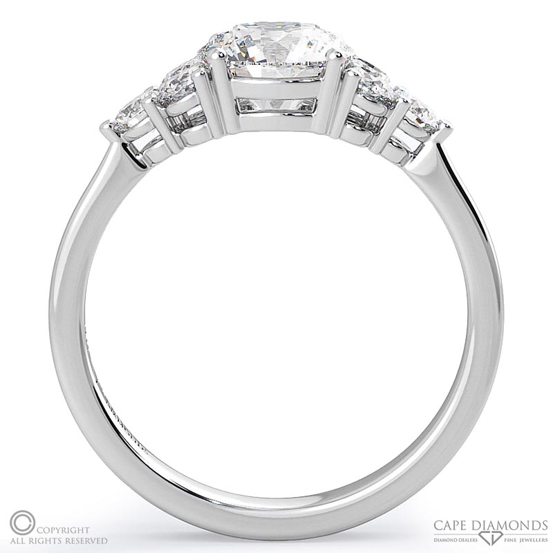 Multi Stone Cluster Engagement Ring White Gold | Cape Diamonds
