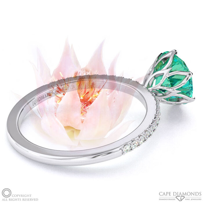 Blushing Bride Fynbos Garnet High Set Engagement Ring White Gold | Cape ...