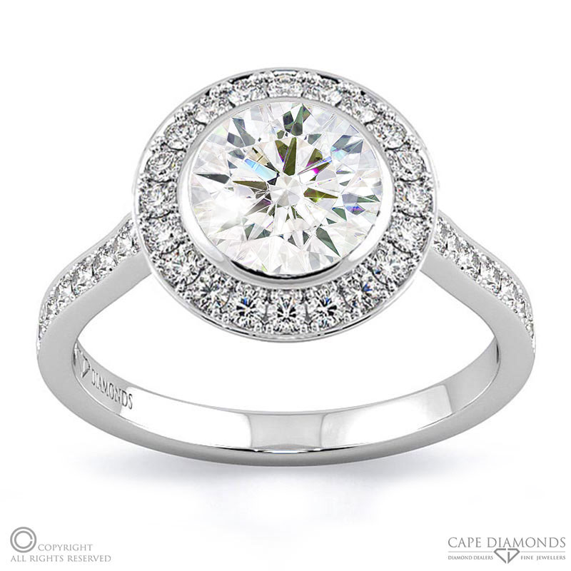 Tube Setting Natural Diamond Engagement Ring White Gold | Cape Diamonds