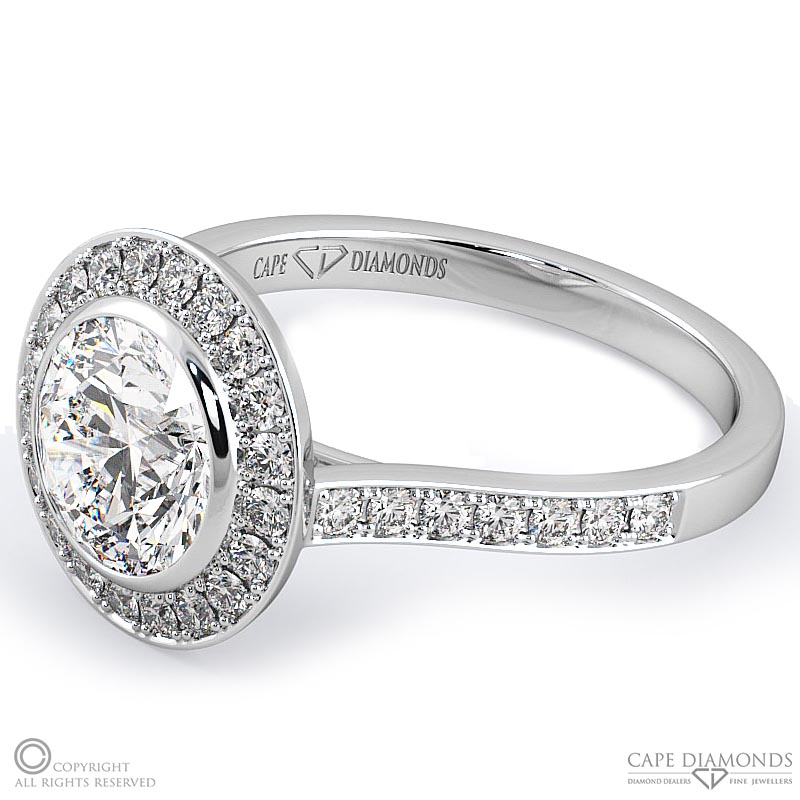 Tube Setting Lab Grown Diamond Engagement Ring White Gold | Cape Diamonds