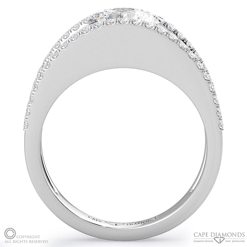 Pave’ Split Band Lab Grown Diamond Engagement Ring White Gold – Cape ...