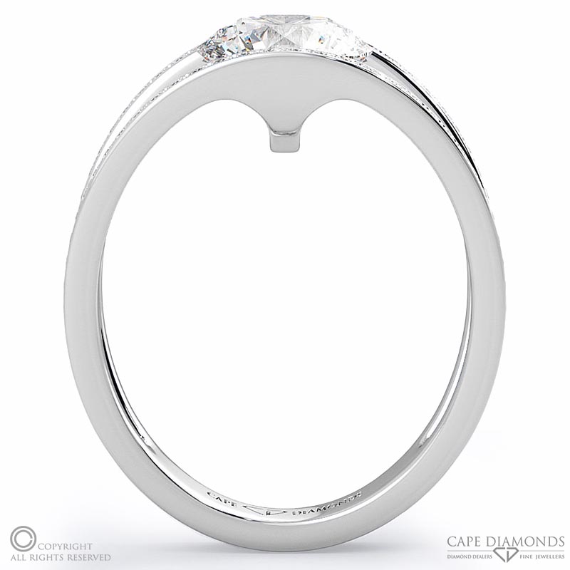 Pave Natural Diamond Split Band Engagement Ring White Gold – Cape Diamonds