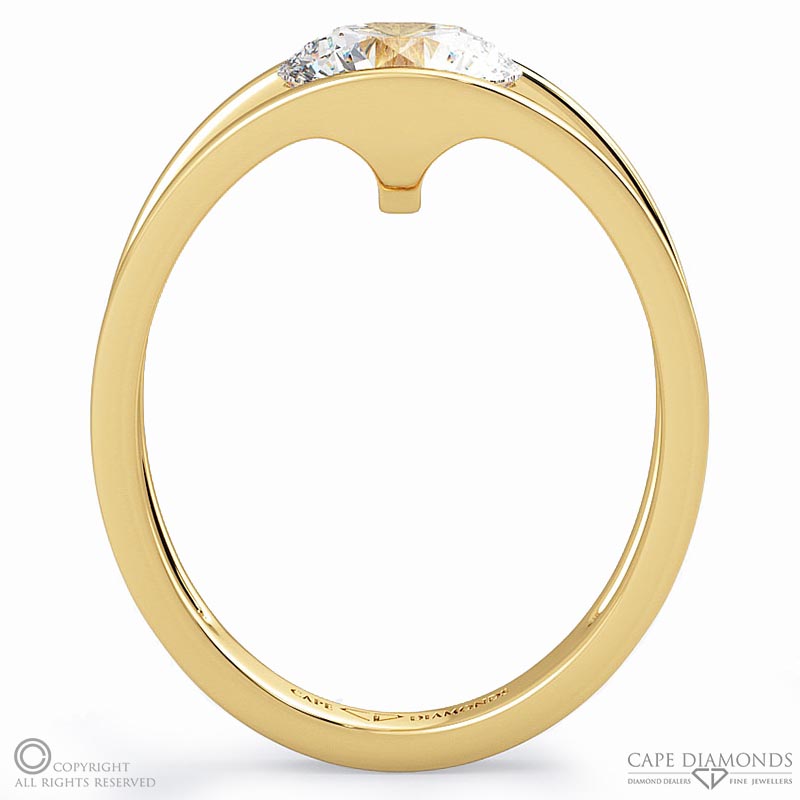 Split Band Natural Diamond Engagement Ring Yellow Gold | Cape Diamonds