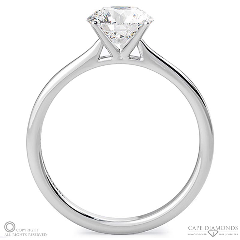 Moissanite 4 Claw Engagement Ring White Gold | Cape Diamonds