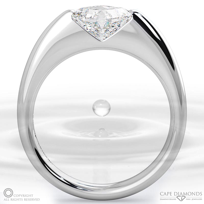 Radiant Soul Charm Natural Diamond Engagement Ring White Gold | Cape ...
