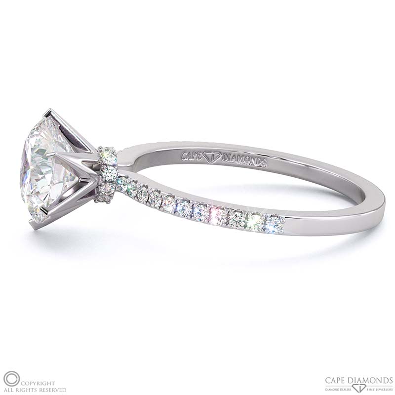 Lady Liberty Statue Lab Grown Diamond Engagement Ring White Gold New ...