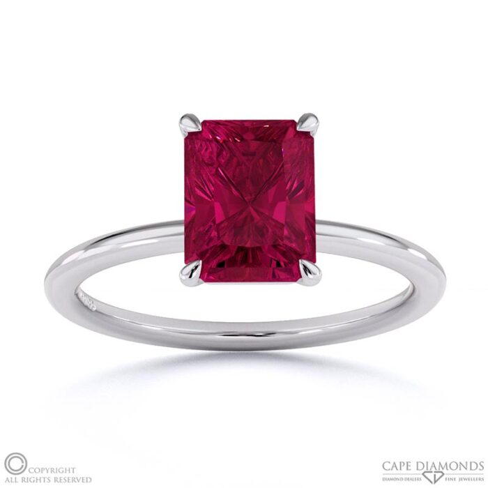 Spinel Radiant Solitaire Claw Engagement Ring White Gold | Cape Diamonds