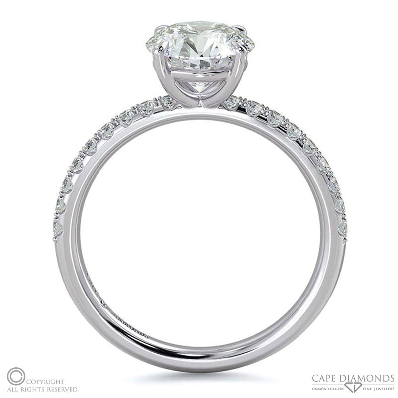 Cat Claw Round Natural Diamond Engagement Ring White Gold | Cape Diamonds