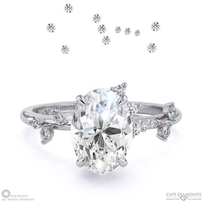 Orion Star Constellation Engagement Ring White Gold | Cape Diamonds