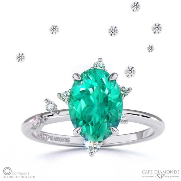 Southern Cross Star Green Lab Grown Diamond Celestial Oval Engagement ...