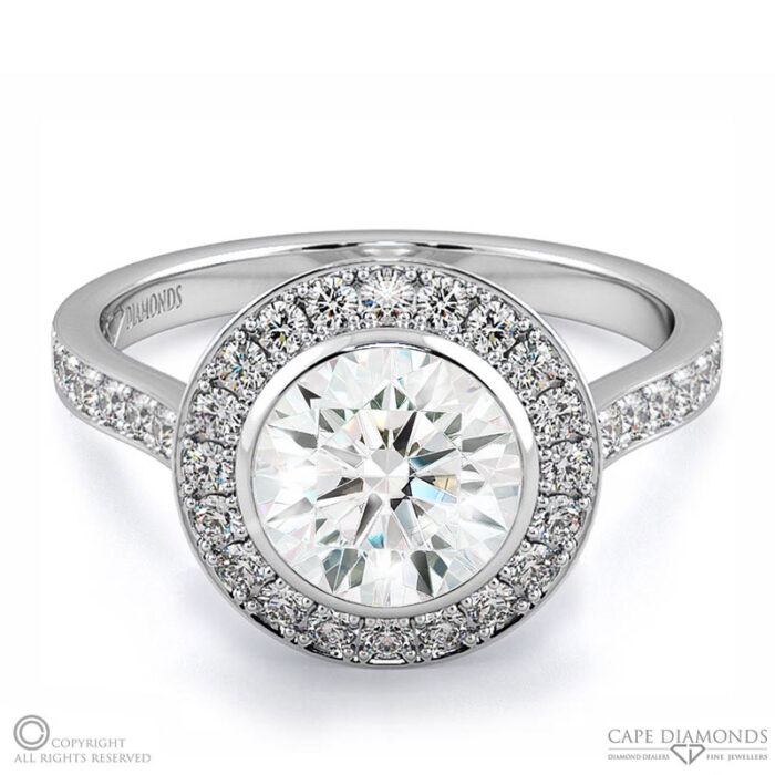 Tube Setting Lab Grown Diamond Engagement Ring White Gold | Cape Diamonds