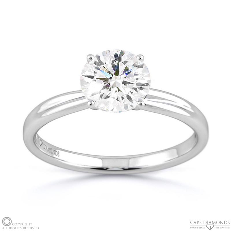Twisted Cross Four Claw Natural Diamond Engagement Ring White Gold ...
