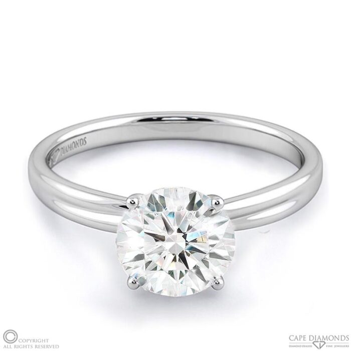 Twisted Cross Four Claw Natural Diamond Engagement Ring White Gold ...