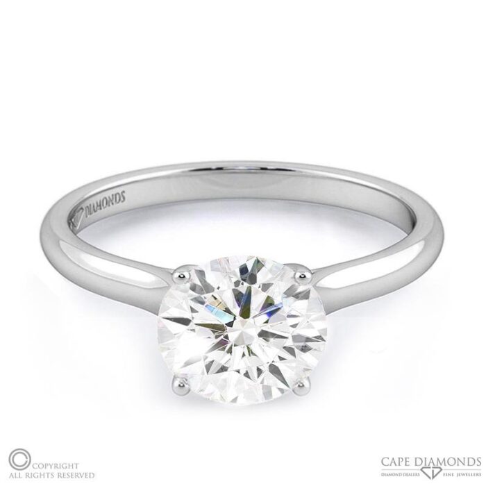 4 Claw Natural Diamond Engagement Ring White Gold – Cape Diamonds