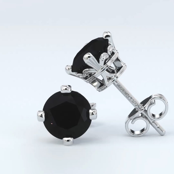 Natural Black Diamond Antique White Gold Earrings – Cape Diamonds