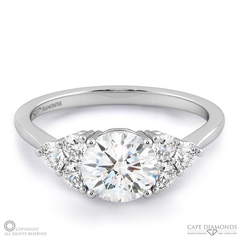 Multi Stone Cluster Engagement Ring White Gold | Cape Diamonds