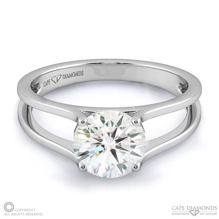 Solitaire Split Band Tension Set Lab Grown Diamond Engagement Ring ...