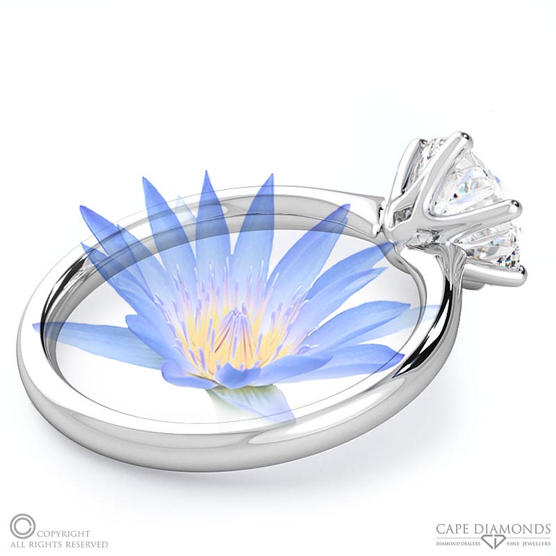 Water Lily Lab Grown Diamond Engagement Ring White Gold - Cape Diamonds