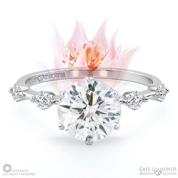 Blushing Bride Natural Diamond Engagement Ring White Gold With Side ...