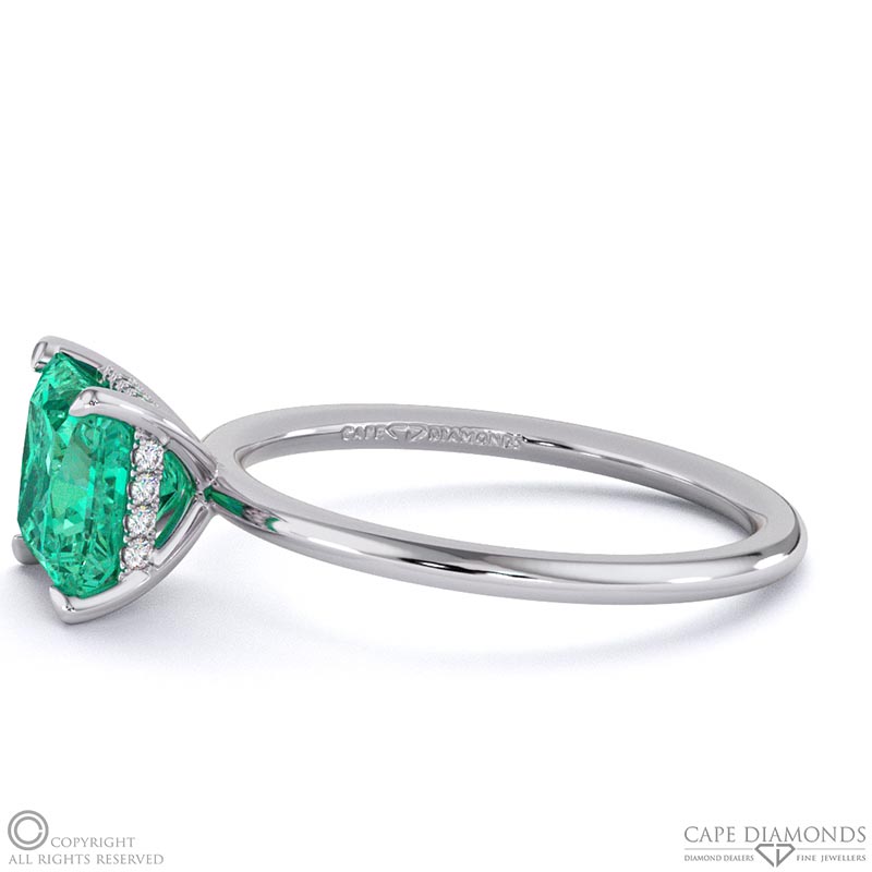 Tourmaline Princess Cut Hidden Halo Engagement Ring White Gold | Cape ...