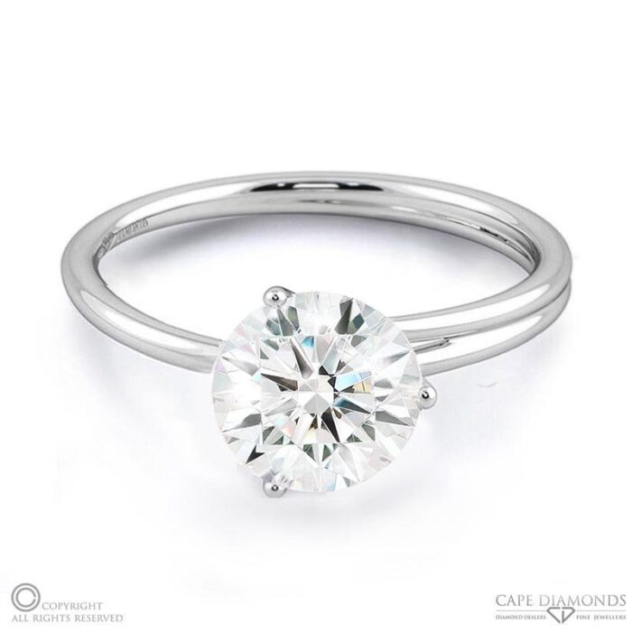 Three Claw Solitaire Twisted Grooved Natural Diamond Engagement Ring ...