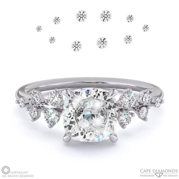 Lab Grown Diamond Cushion Stardust Engagement Ring White Gold | Cape ...