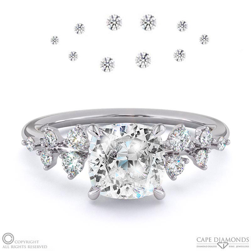 Lab Grown Diamond Cushion Stardust Engagement Ring White Gold | Cape ...