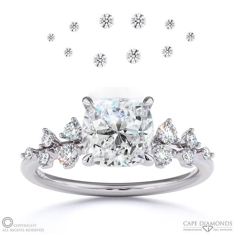 Lab Grown Diamond Cushion Stardust Engagement Ring White Gold | Cape ...